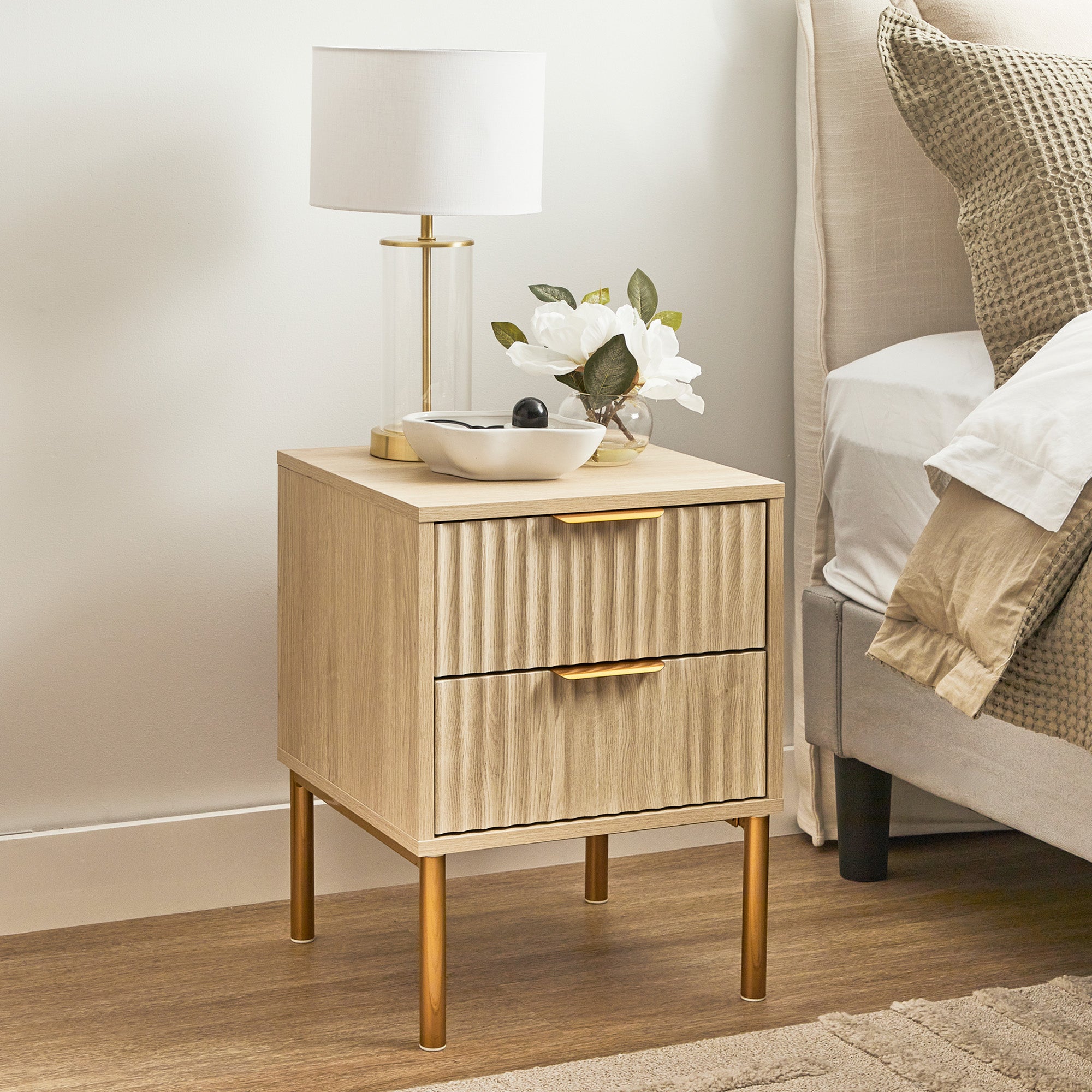 Indy 40cm Bedside Table Natural
