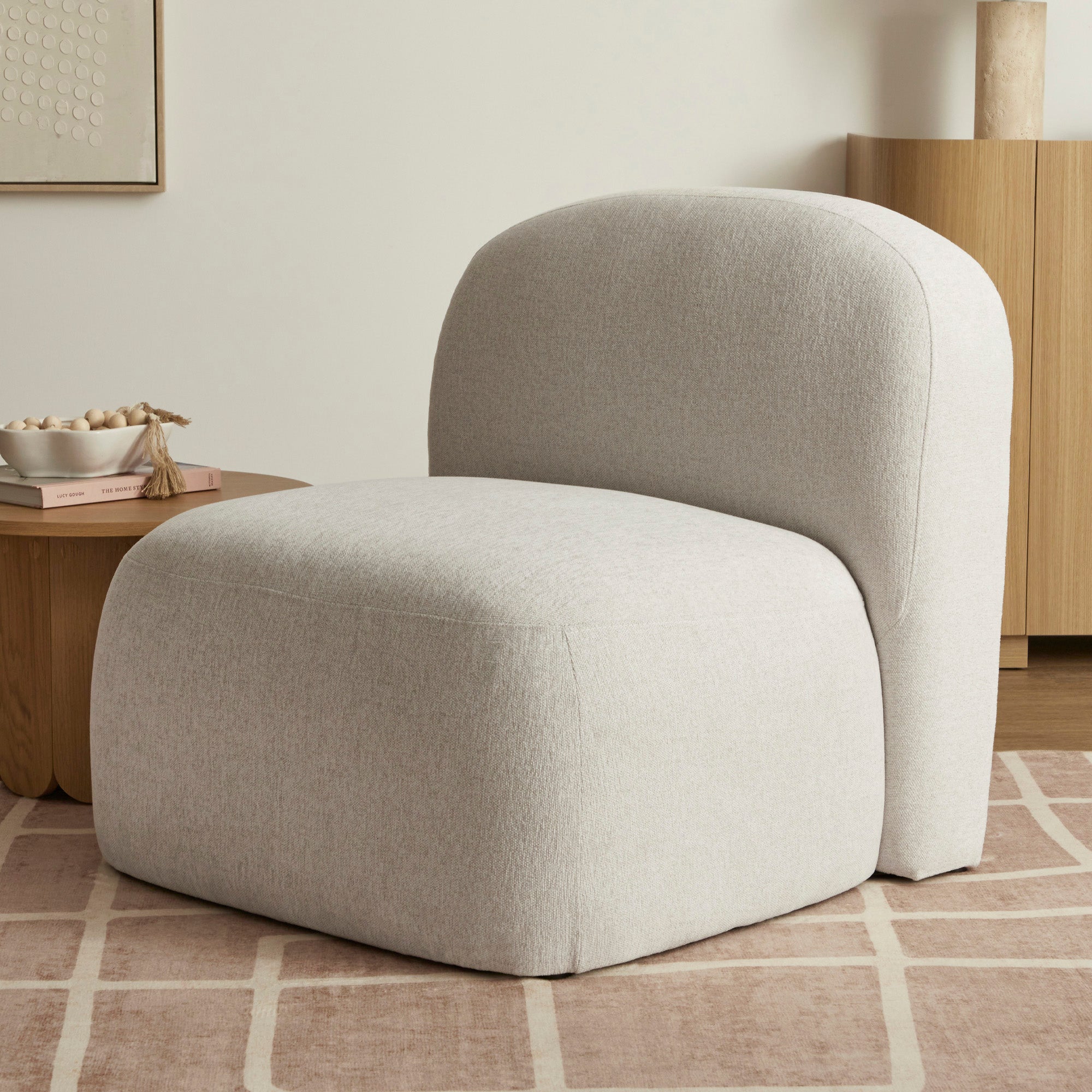 Luca Block Accent Chair Cream