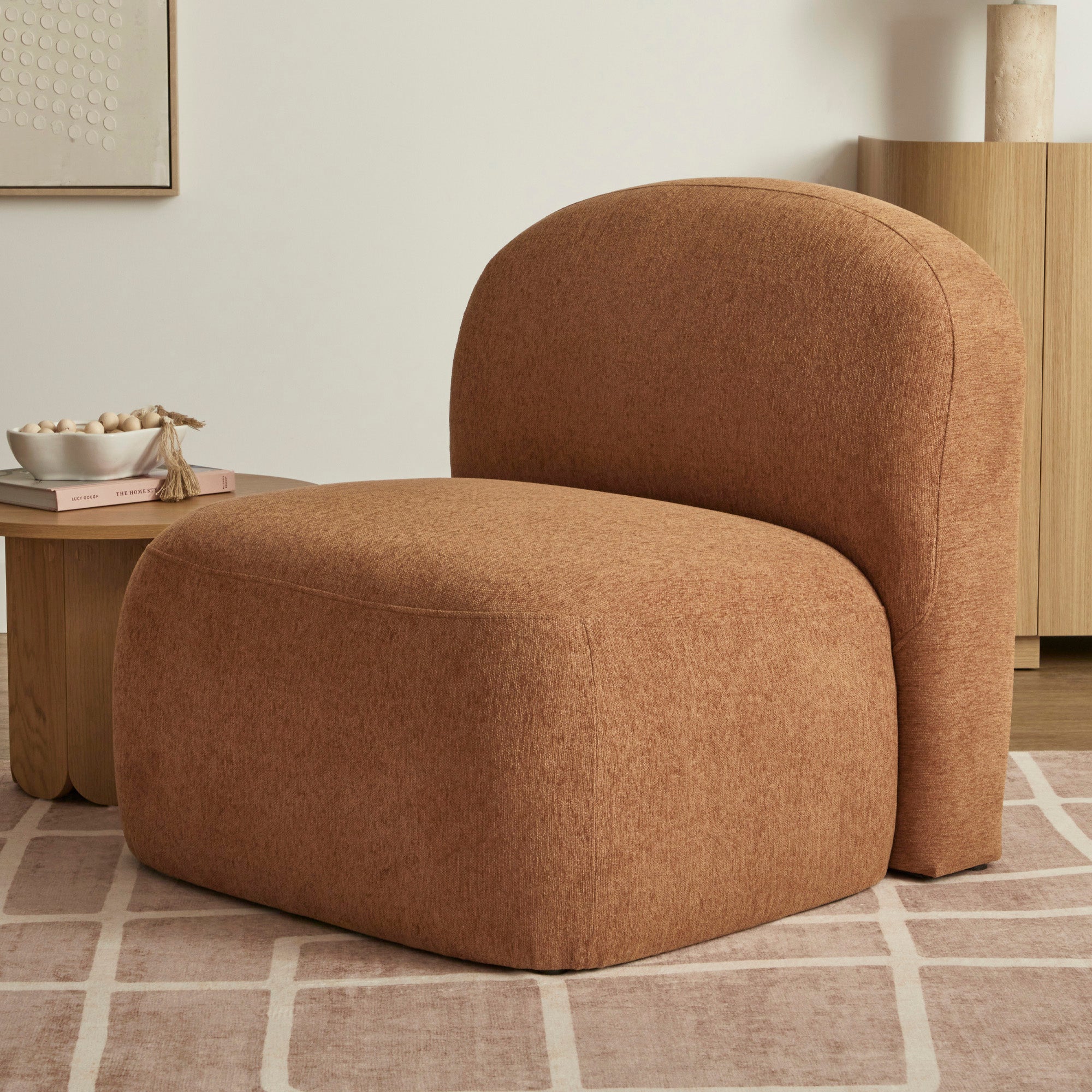 Luca Block Accent Chair Pumpkin