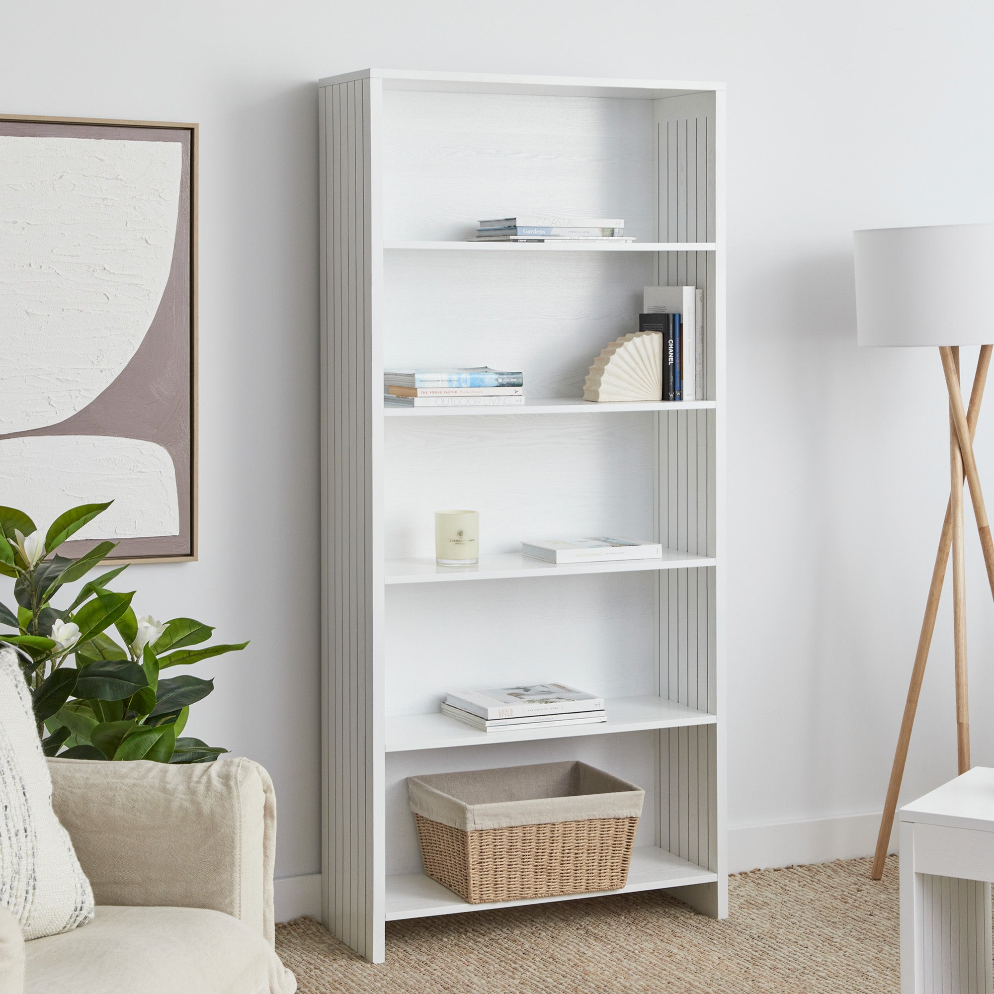 Harper 5 Tier Bookshelf White