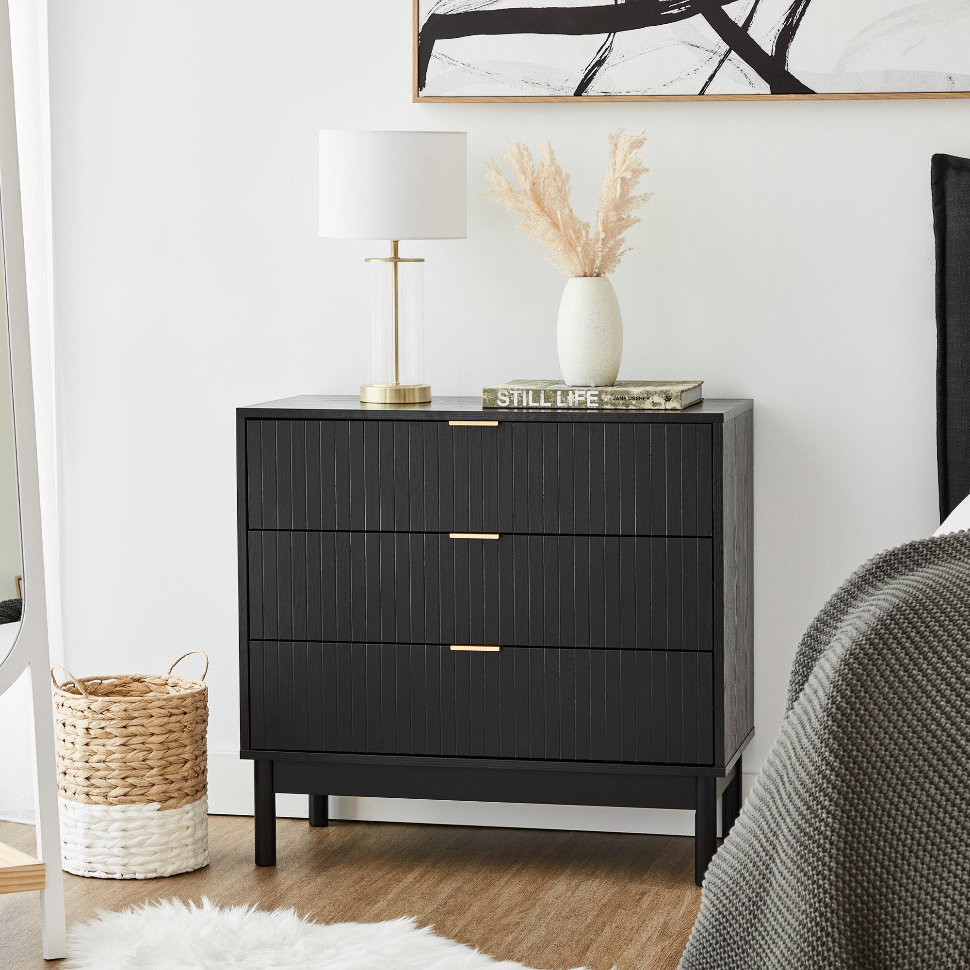 Apia Chest of 3 Drawers Black