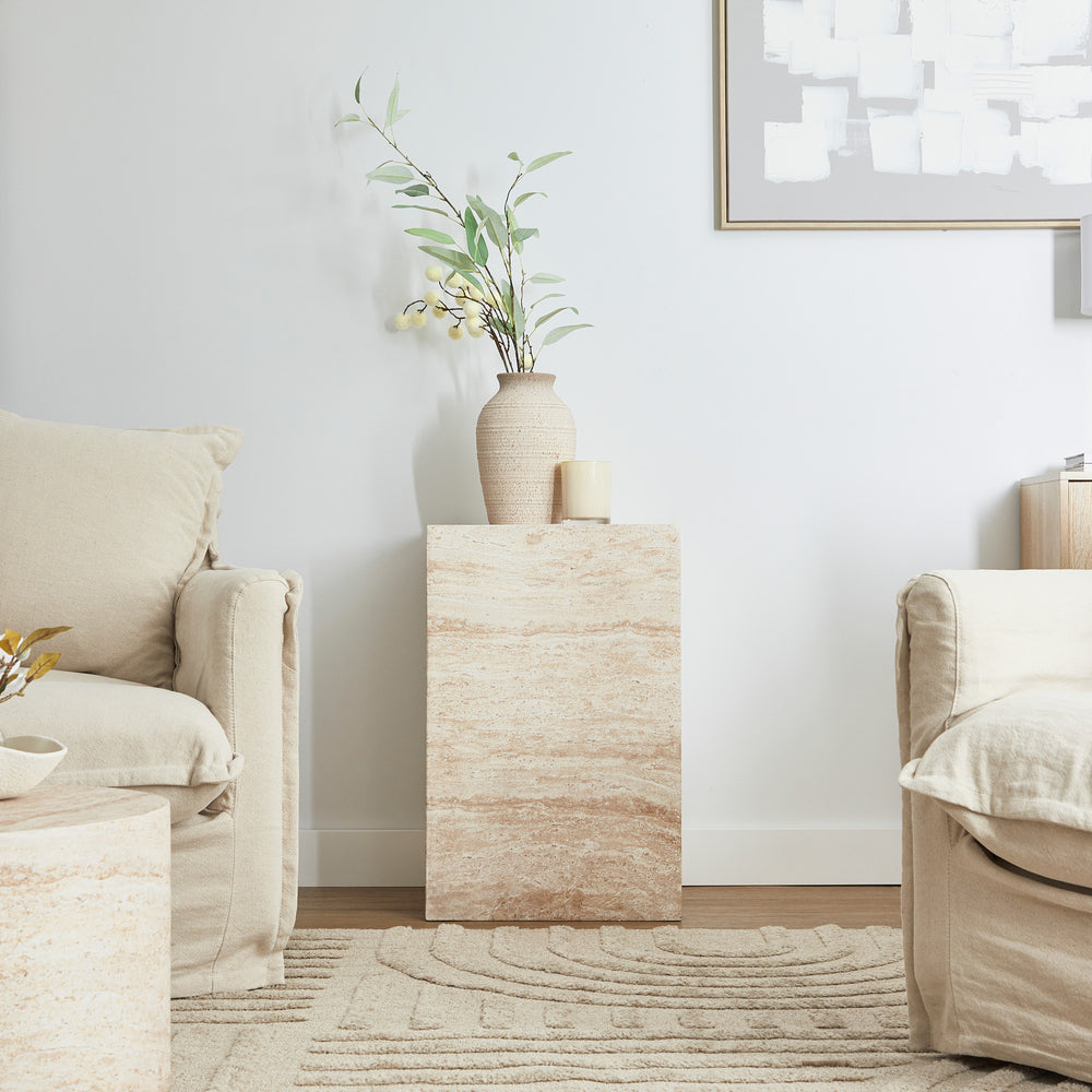 Isabella 70cm Travertine Look Plinth