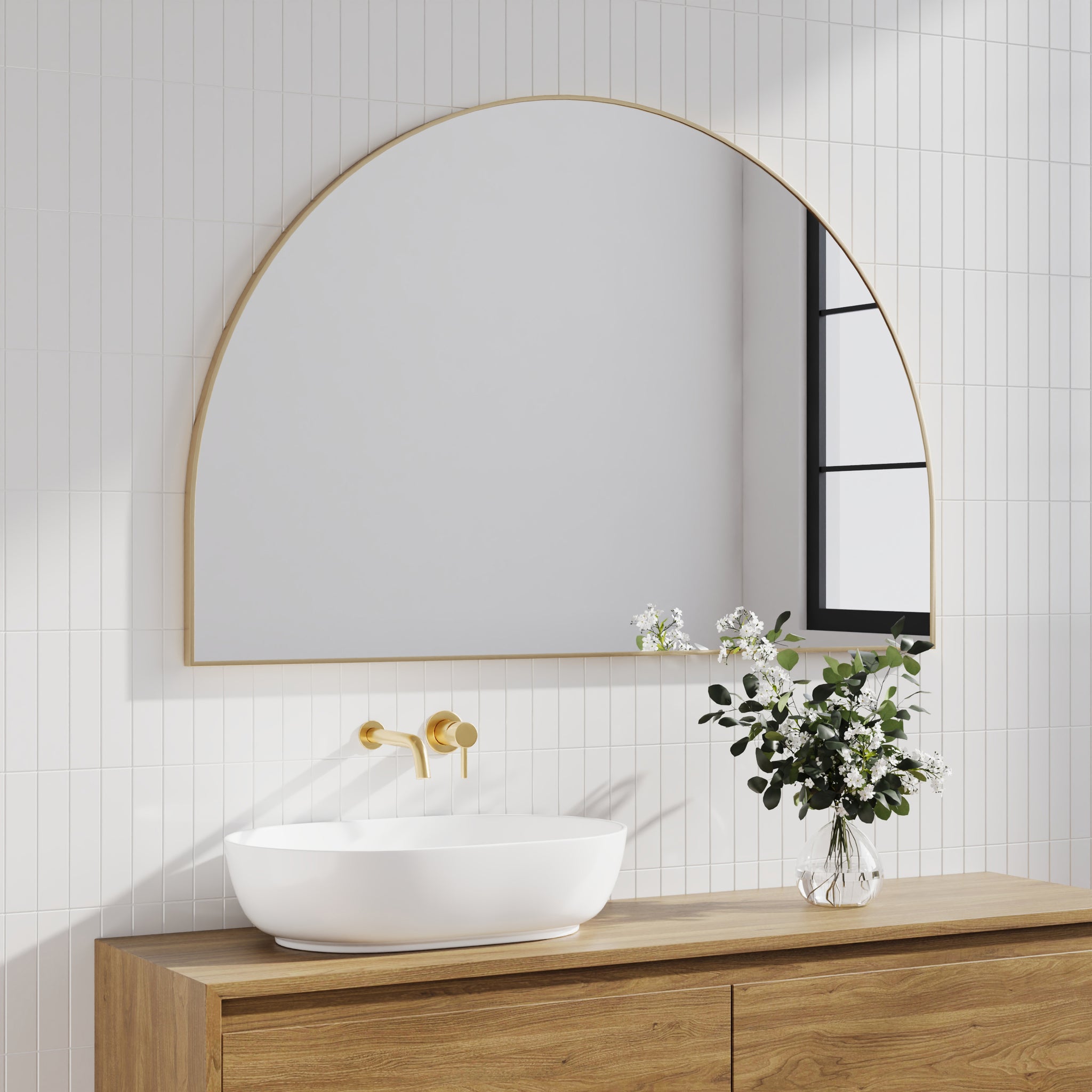 Zali XL 150cm Arched Mirror Gold
