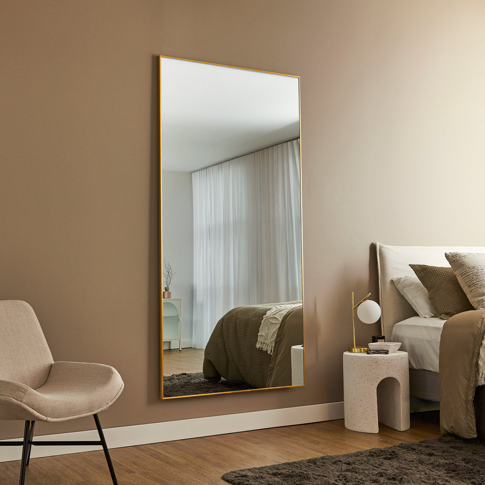 Elle XXL 200cm Rectangle Mirror Gold