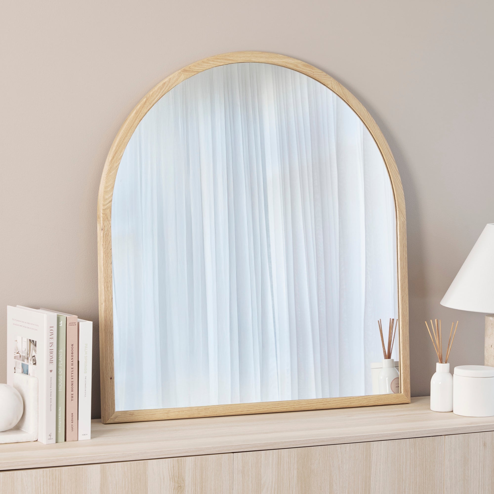 Oakleigh 85cm Arch Solid Oak Mirror