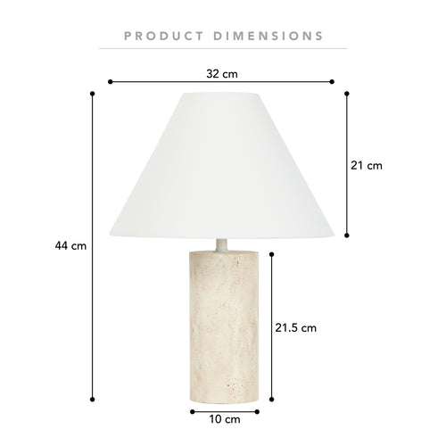 Astrid Travertine Table Lamp Natural (Set of 2)