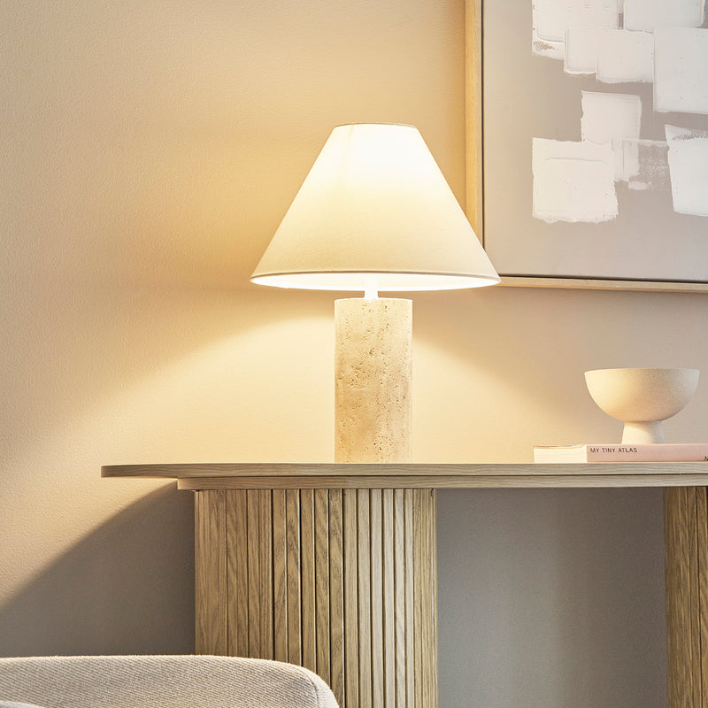 Astrid Travertine Table Lamp Natural (Set of 2)