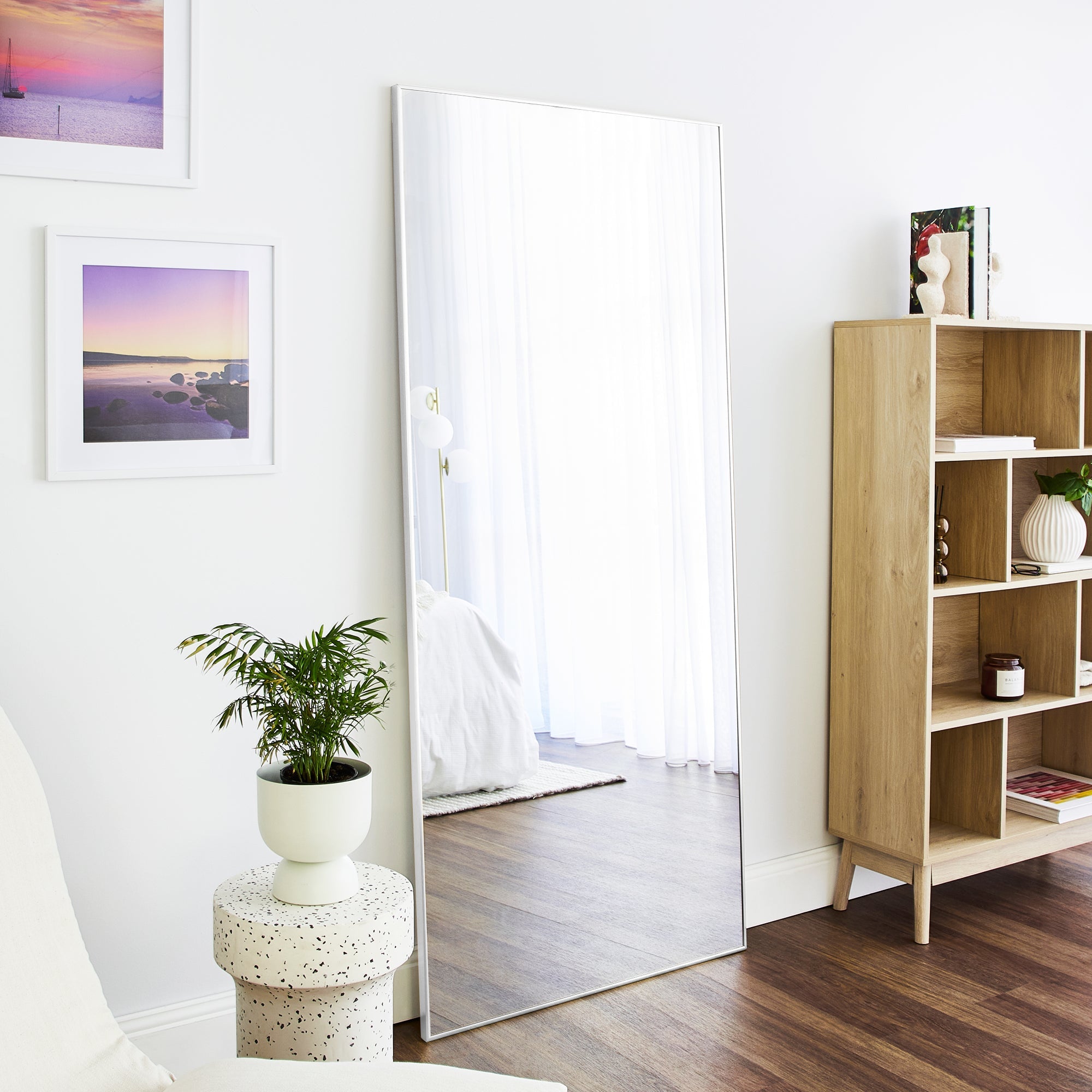 Elle XL 180cm Rectangle Mirror White