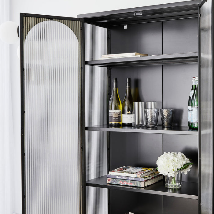 Eve Modern Large Metal Cabinet Black