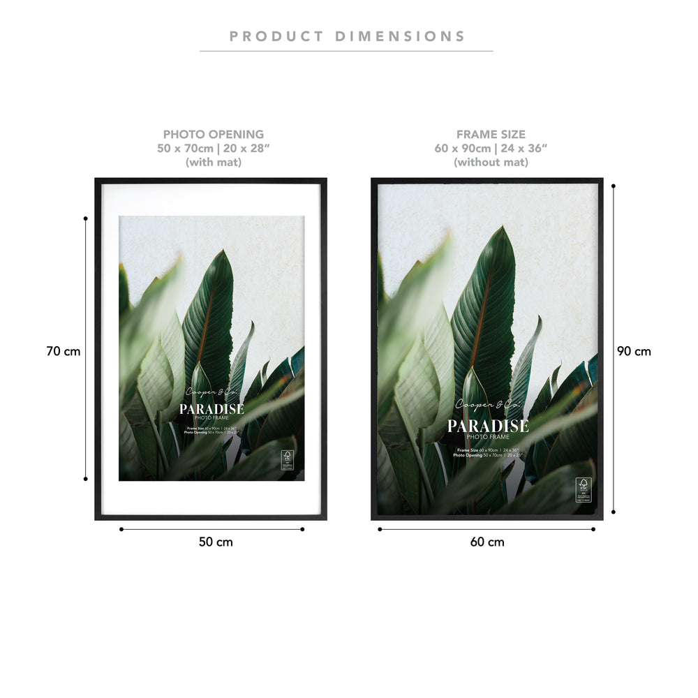 60x90cm Mat to 50x70cm Premium Paradise Wooden Photo Frame