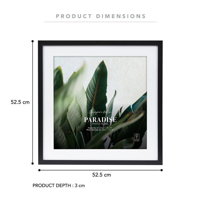 50x50cm Mat to 40x40cm Premium Paradise Wooden Photo Frame