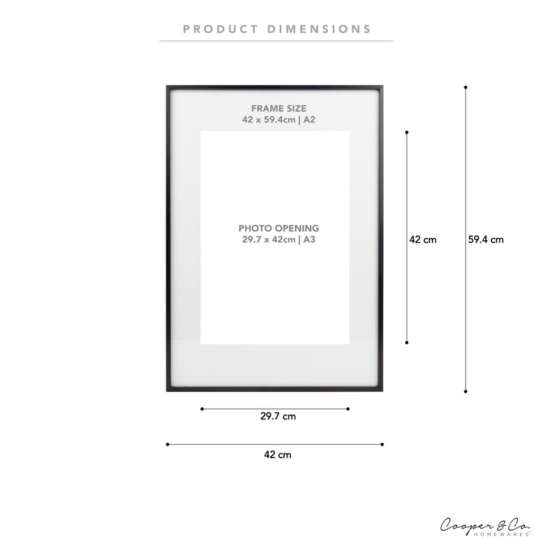 A2 Mat to A3 Premium Metal Photo Frame