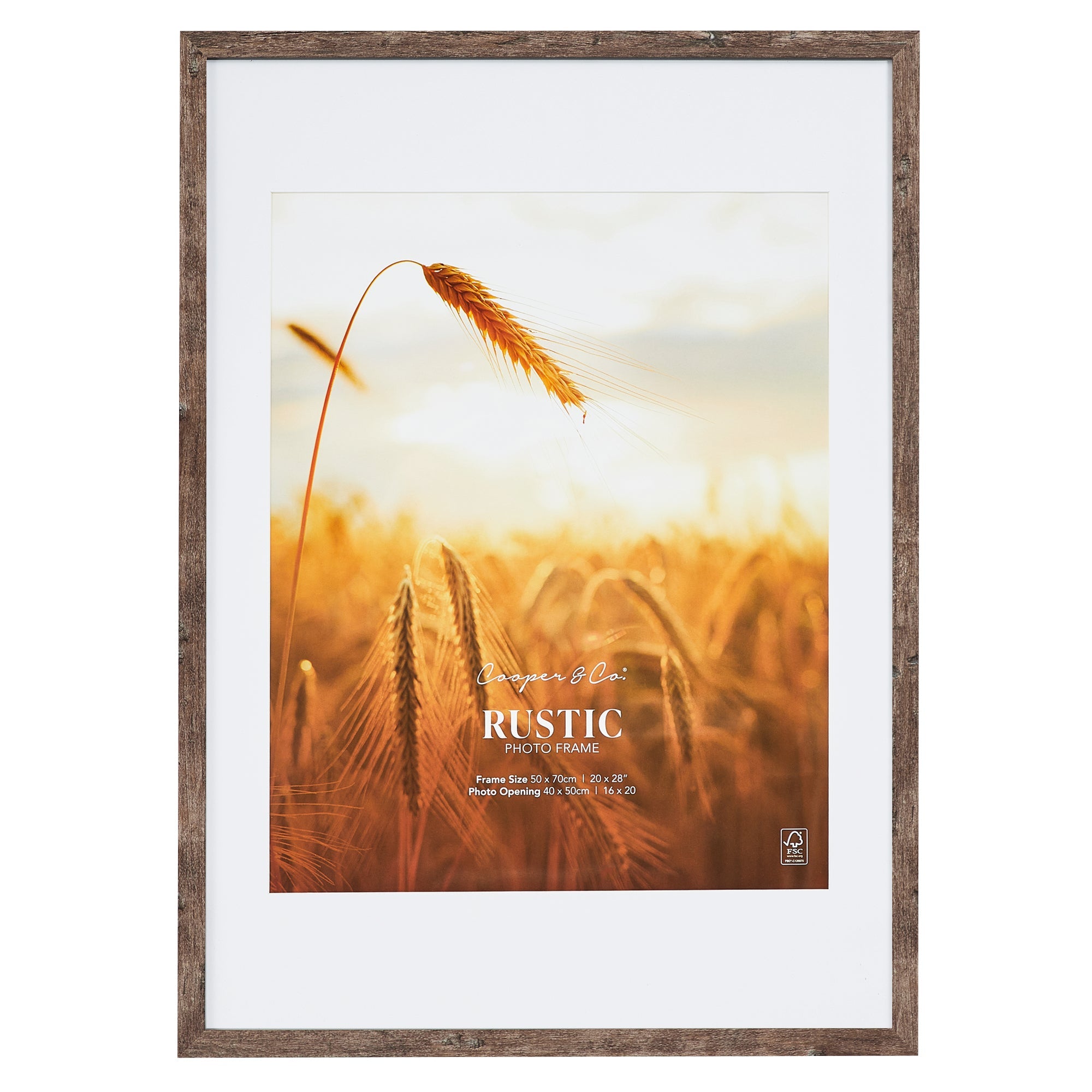 50x70cm Mat to 40x50cm Premium Rustic Wooden Photo Frame