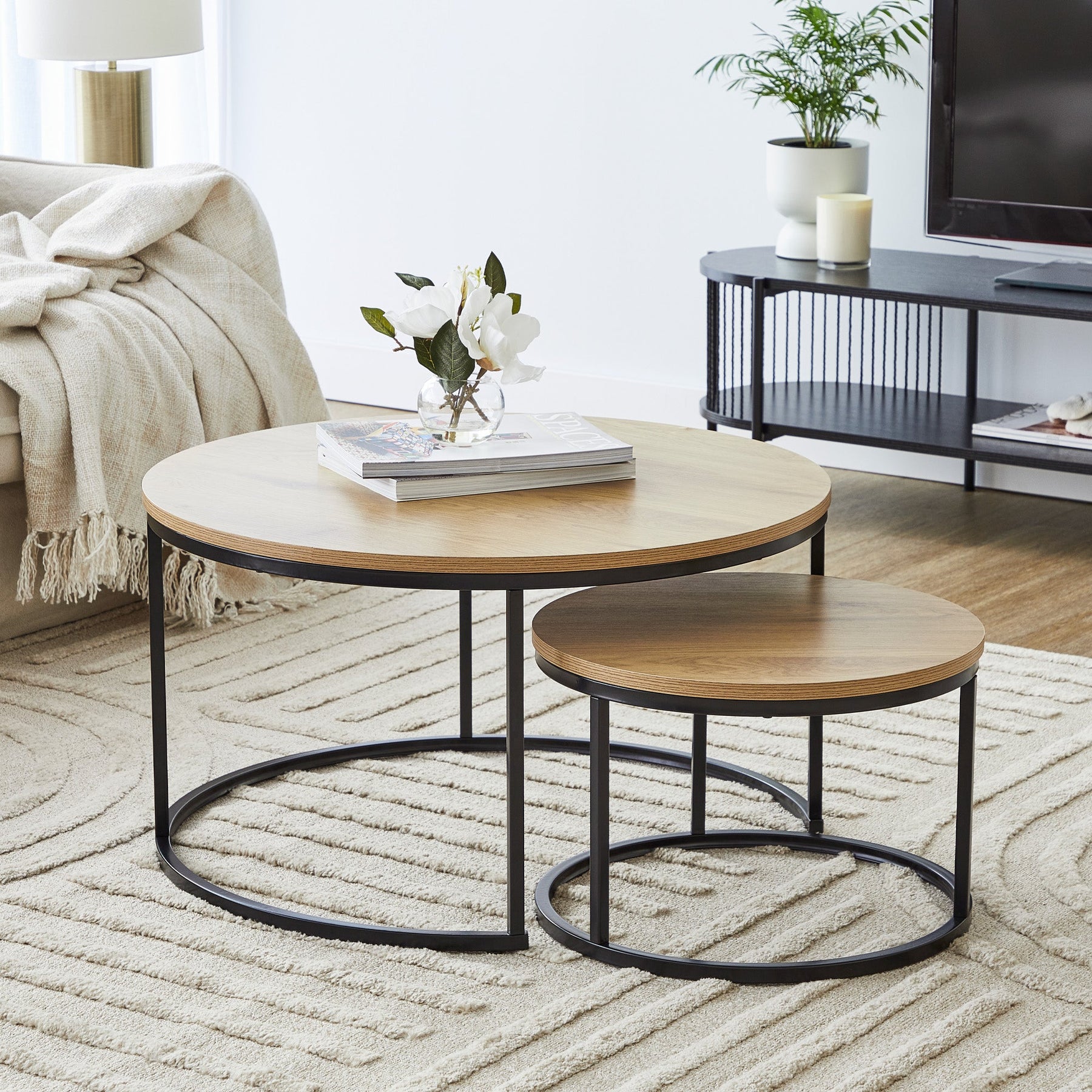 Buy Sonoma Nesting Black Frame Coffee Tables Set | Cooper & Co.