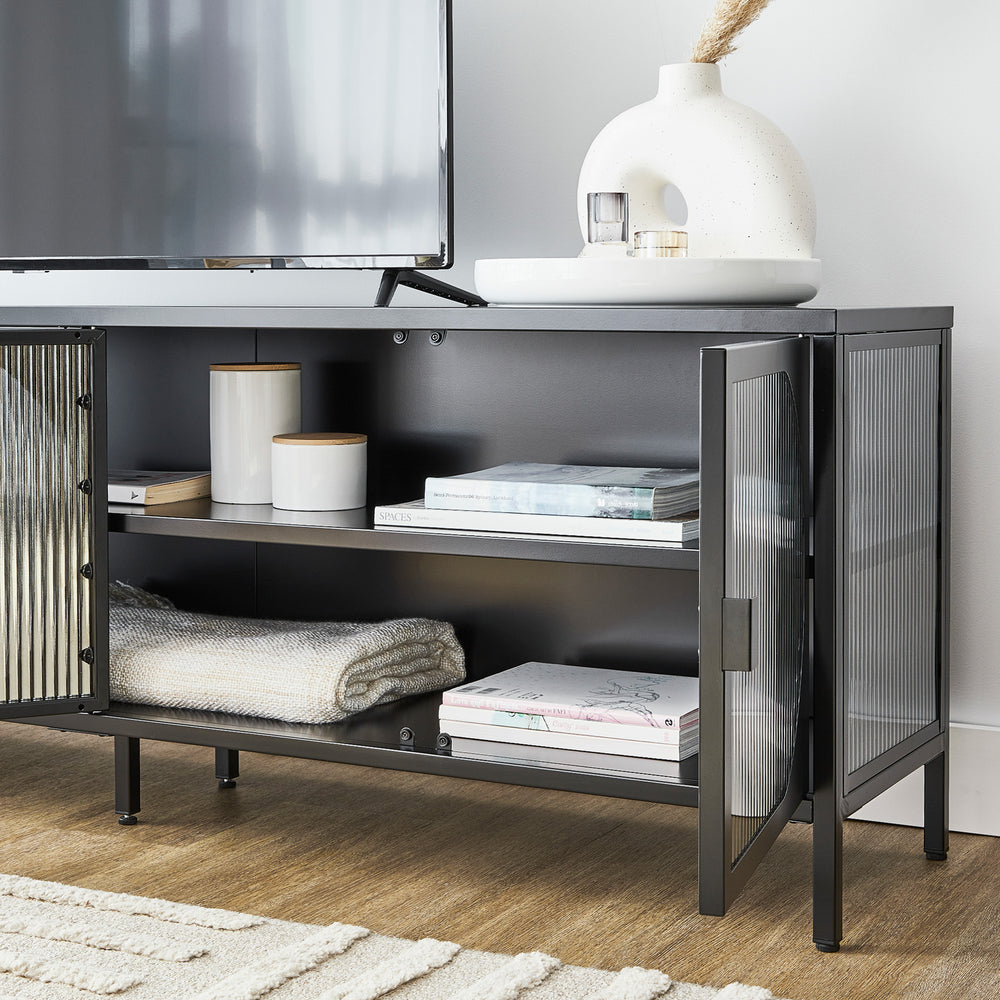 Eve Modern Metal Entertainment Unit Black (160cm)