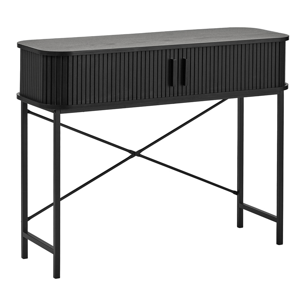 Haven Sliding Door Console Table Black (100cm)