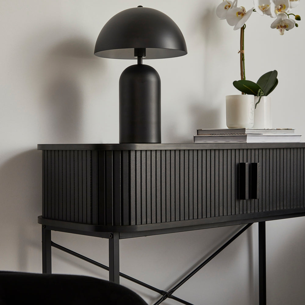 Haven Sliding Door Console Table Black (100cm)