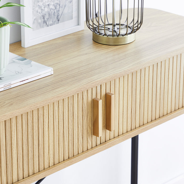 Haven Sliding Door Console Table Natural (100cm)