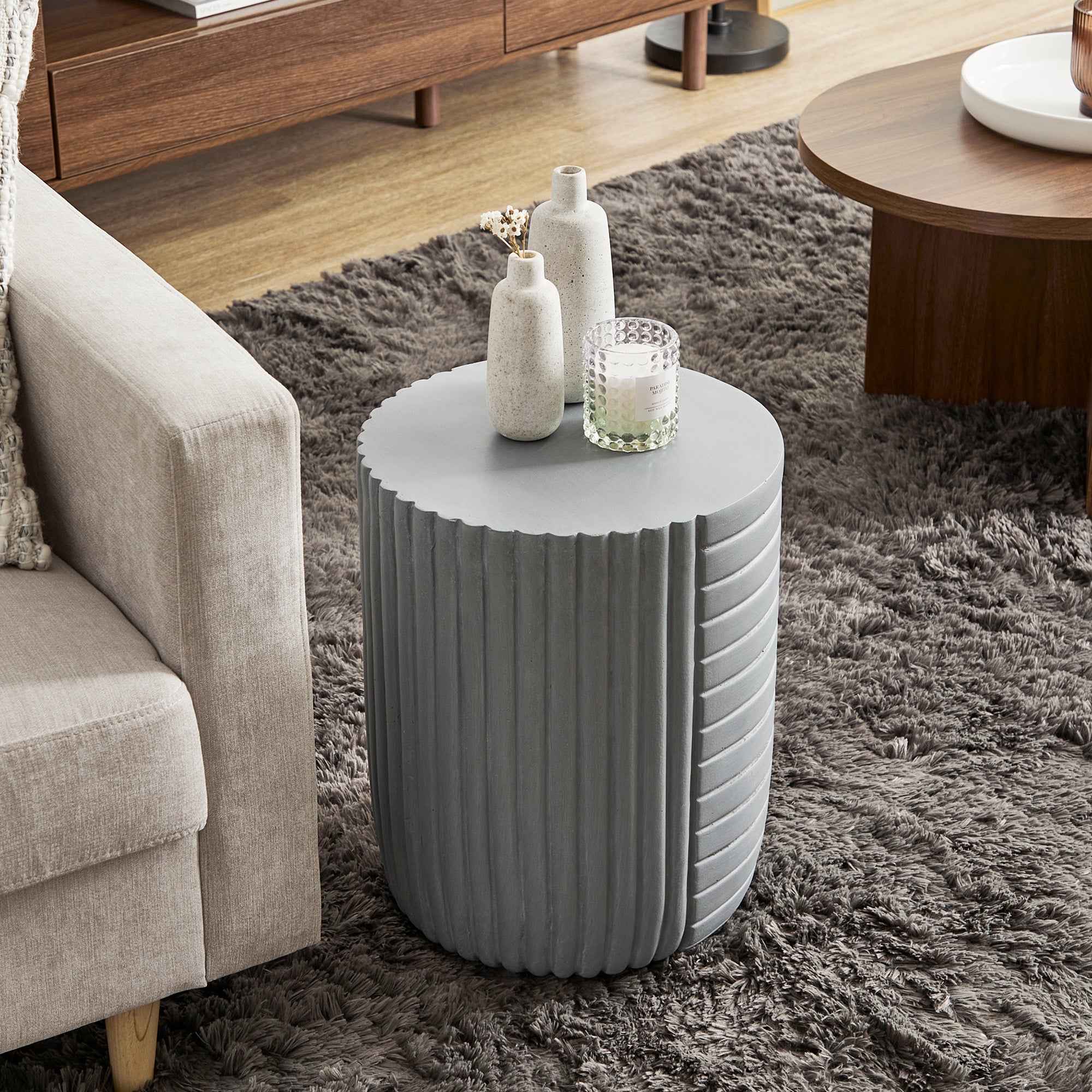 Taylor MgO Side Table Cement