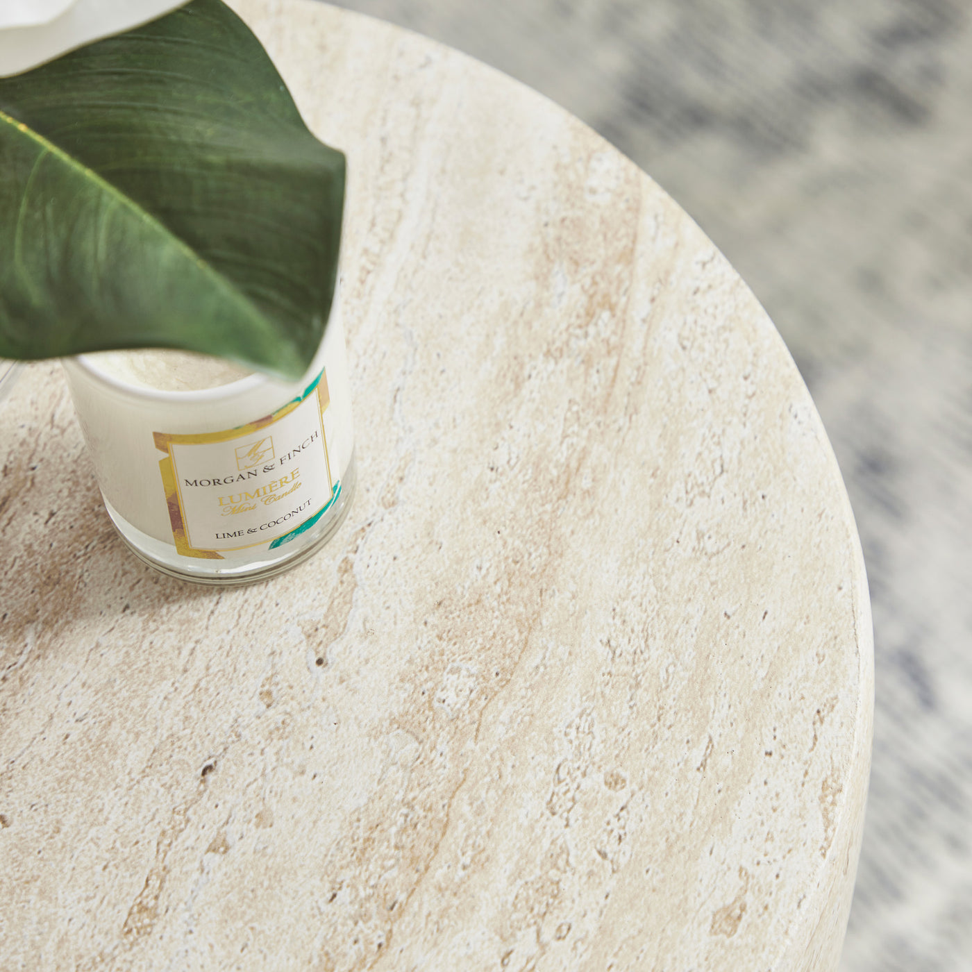 Stella Side Table Travertine Look