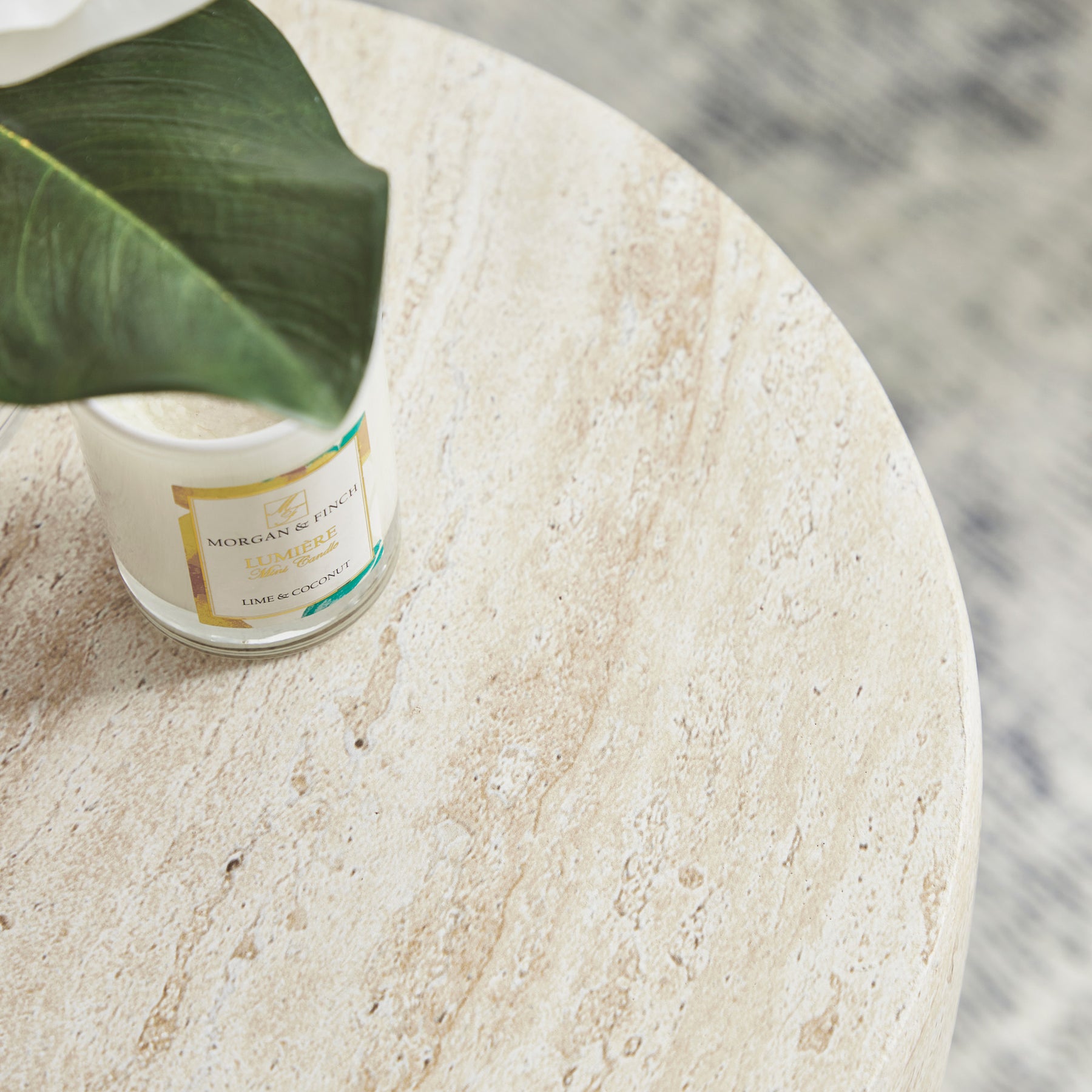 Stella Side Table Travertine Look