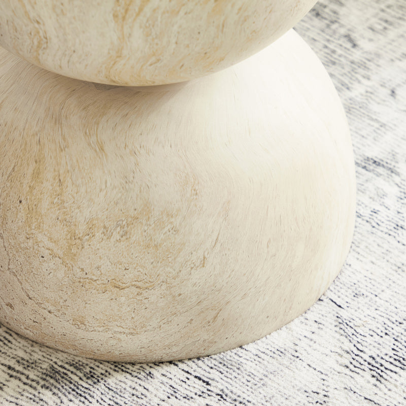 Stella Side Table Travertine Look