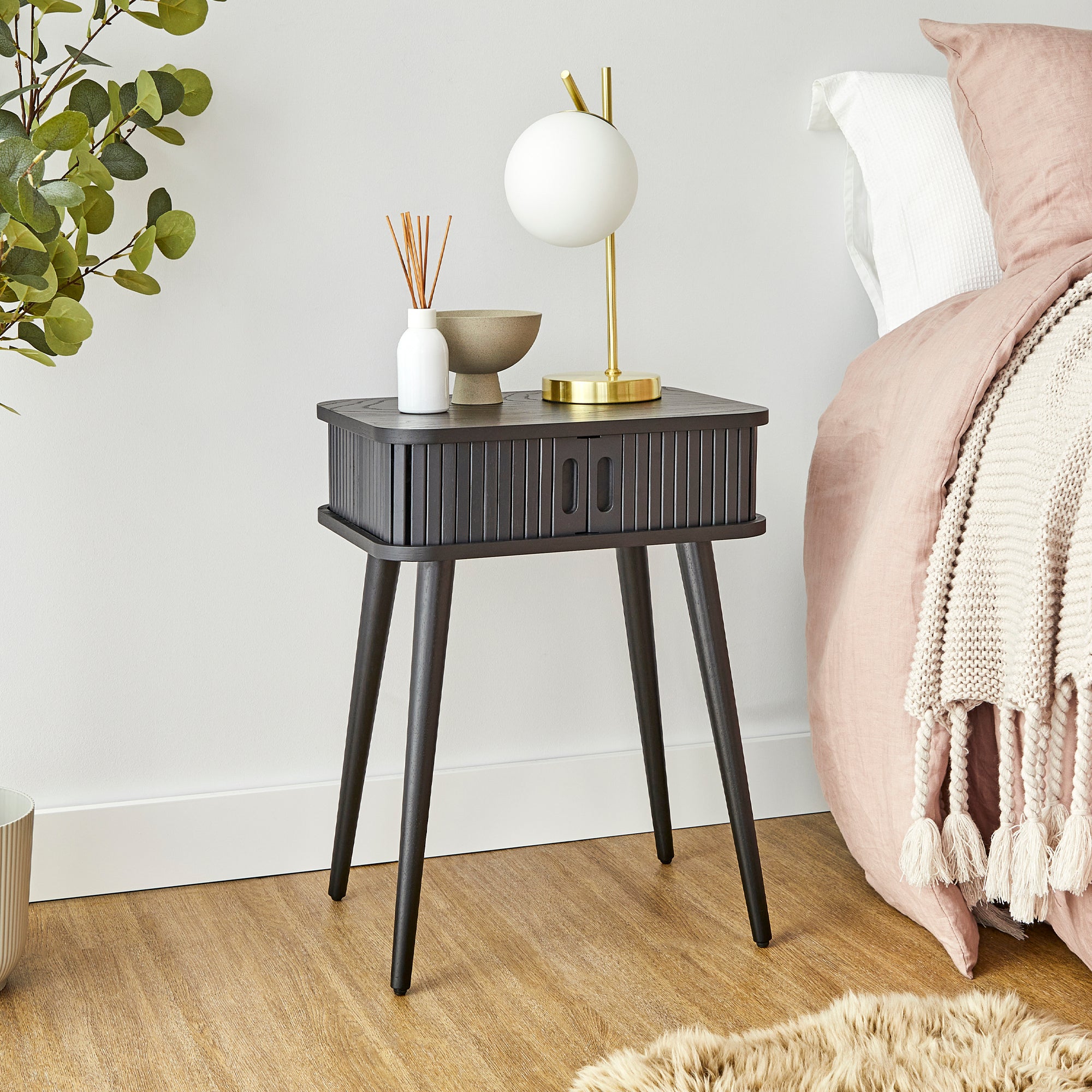 Curve Bedside Table Black