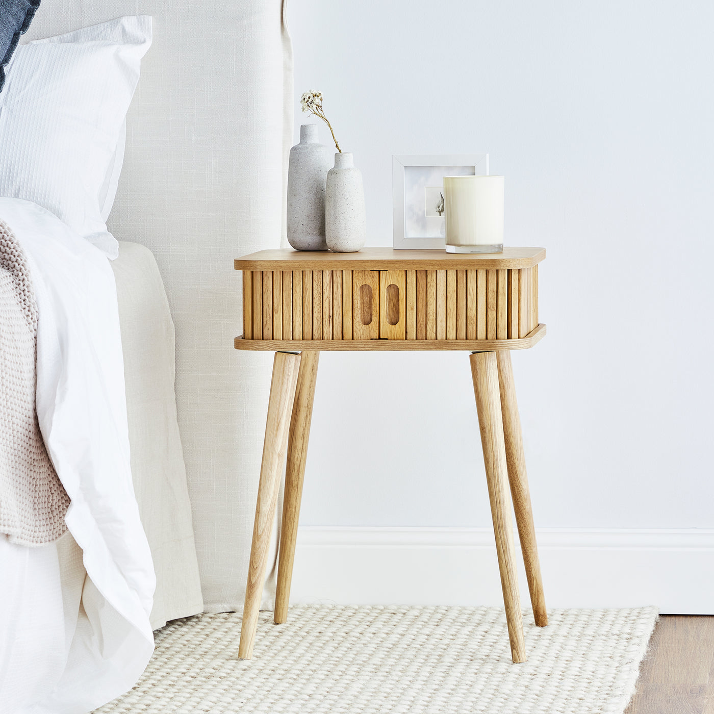Curve Bedside Table Natural (Set of 2)