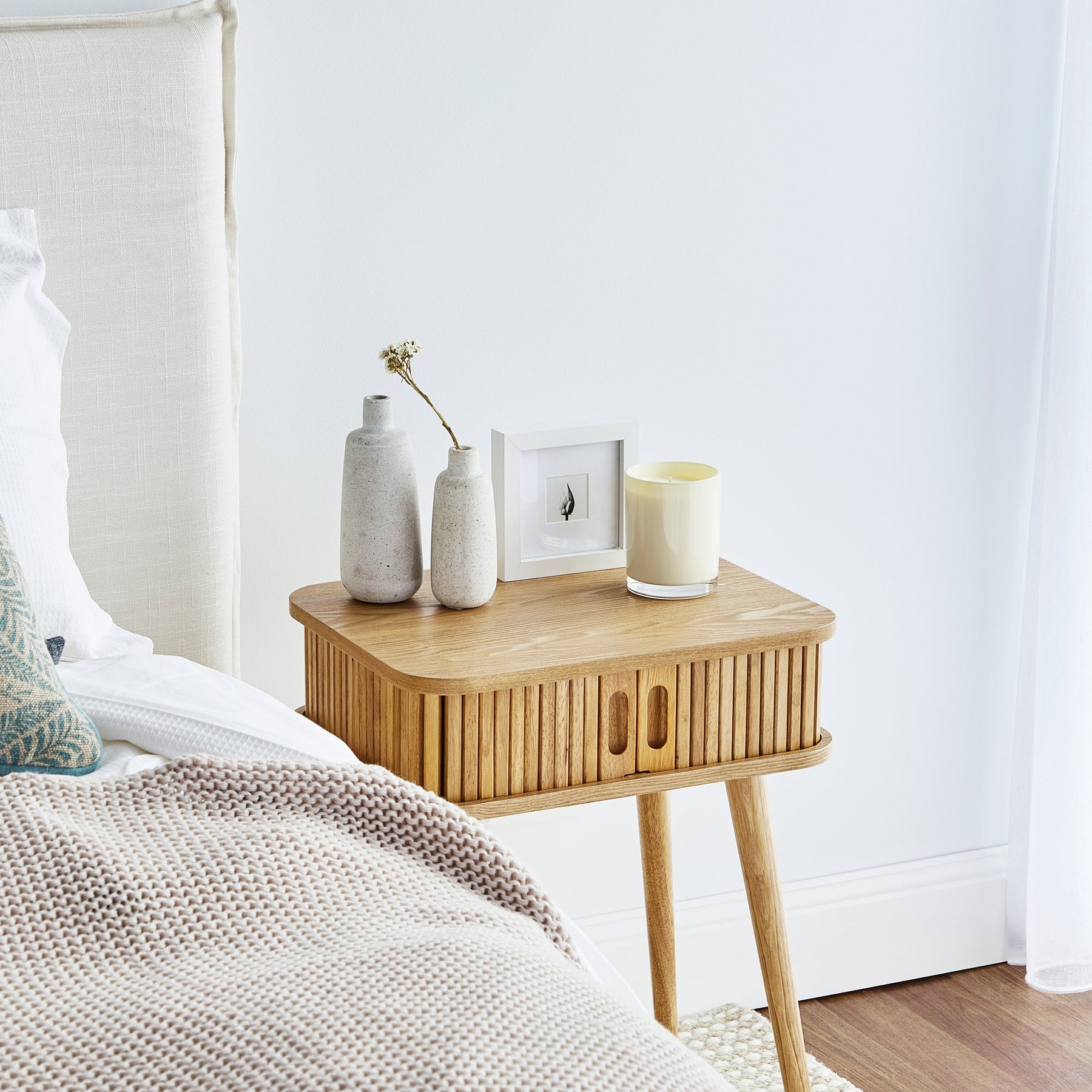 Curve Bedside Table Natural (Set of 2)